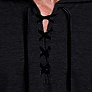 Maiyifu-GJ Men's Lace up Hooded Tank Top Sleeveless Gym Workout Hoodie T Shirt Bodybuilding Fitness Muscle Hoodies Vests (Black,X-Large)