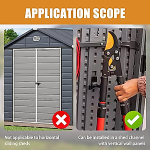 Storage Shed Tool Hooks for Lifetime Resin Storage Shed 5Pcs (Does NOT Work on Any Sheds with Horizontal Siding)