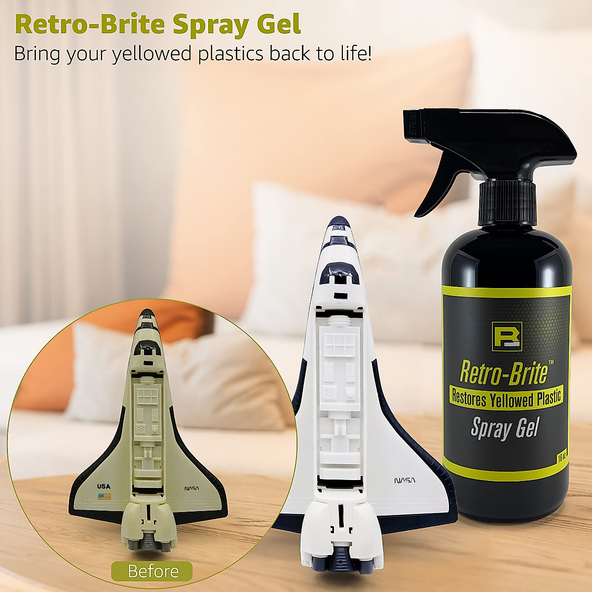 Retro-Brite (Sole Brite) Spray Gel : Restores Yellowed Plastic (16oz)