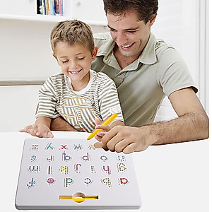 USATDD Magnetic Letters Practicing Board,Tracing ABC Alphabet Magnet Drawing Board Educational Preschool Practice Learning to Write Toys Montessori Uppercase&Lowercase Gift for Kids Toddlers