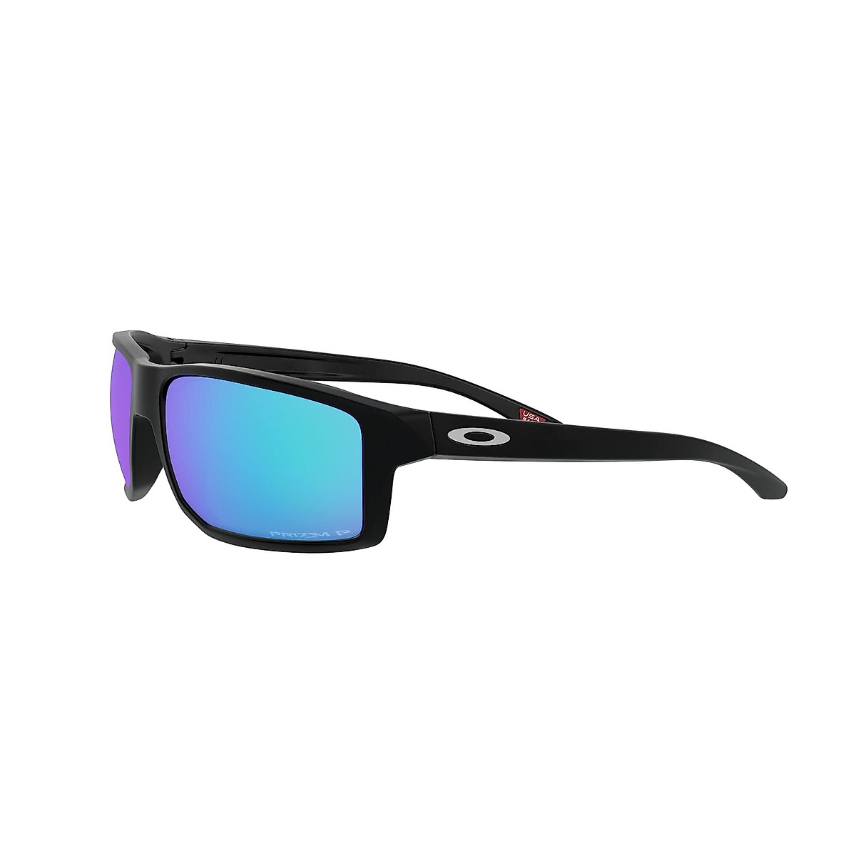 Oakley Men's OO9449 Gibston Square Sunglasses, Matte Black Silver Icon/Prizm Sapphire Iridium Polarized, 60 mm