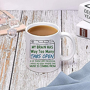FATTEMD My Brain Has Way Too Many Tabs Open 4 Of Them Are Frozen - 11 OZ Funny Coffee Mugs