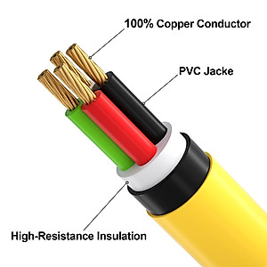 ACKING Extension Cord NEMA L14-30P to L14-30R SJTW 10GUAGE 4 Prong Generator Cord Adapter, Heavy Duty L14-30 Twist Locking Connector Outlet Generator Power Cord up to 7500W (50FT)