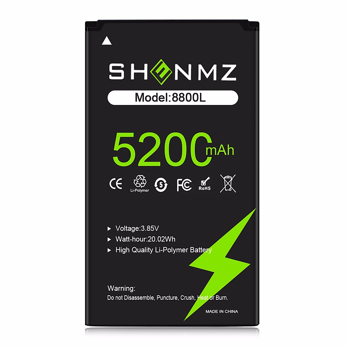 SHENMZ Verizon MiFi 8800L Battery, [5200mAh] Higher Capacity Li-ion Replacement Battery for Verizon Wireless Novatel Jetpack MiFi 8800L, Verizon Mifi7730L Mobile Hotspot P/N: 40123117