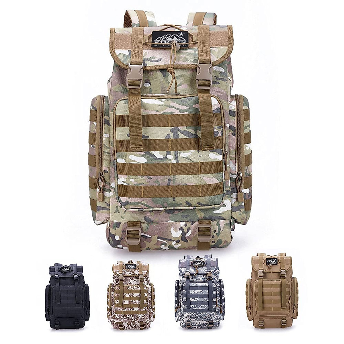 Sirius Survival “The Rambler” - 40L Tactical Backpack with MOLLE Webbing (Black)