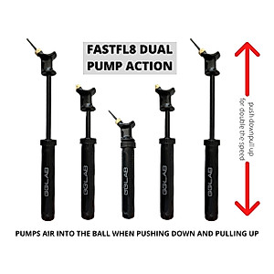gloveglu GG:LAB Sports Ball Pump with 6 Metal Needles: Pumps Twice as Fast. Pump for Football, Rugby Ball, Basketball, Volleyball, Netball, Handball and Other Inflatable Sports Balls