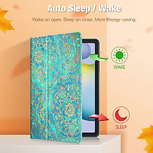 Fintie Folio Case for Samsung Galaxy Tab S6 Lite 10.4 Inch 2024/2022/2020 with S Pen Holder, Soft TPU Back Slim Fit Cover Auto Sleep/Wake, Shades of Blue