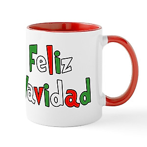 CafePress Feliz Navidad Snowman Mug Ceramic Coffee Mug, Tea Cup 11 oz