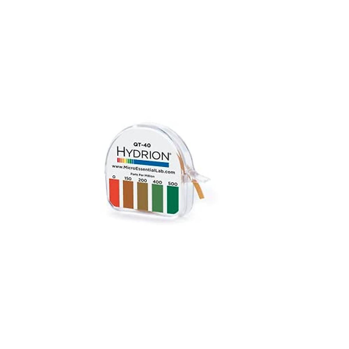 Micro Essential Labs Hydrion QT-40 Quaternary Sanitizer Test Tape 15 feet Roll Quat Color Chart 0-500 ppm Range