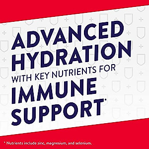 Pedialyte with Immune Support, Cherry Punch, Electrolyte Hydration Drink with Zinc, Selenium, and Magnesium, 1 Liter, Pack of 4