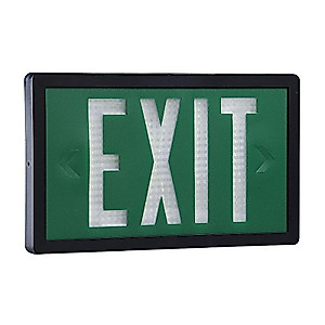 Isolite - SLX-60-D-10-G - 2 Face Self-Luminous Exit Sign, Green Background Color, Black Frame Color, 10 yr. Life Expectancy