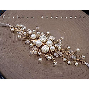 PRDGIRL Wedding Bridal Bridesmaid Hand Flower, Corsage Bracelet Wedding Planner Wrist Corsage Wrist Flowerfor Flower Girl Wedding Festival Beach Party Prom (Set of 2)