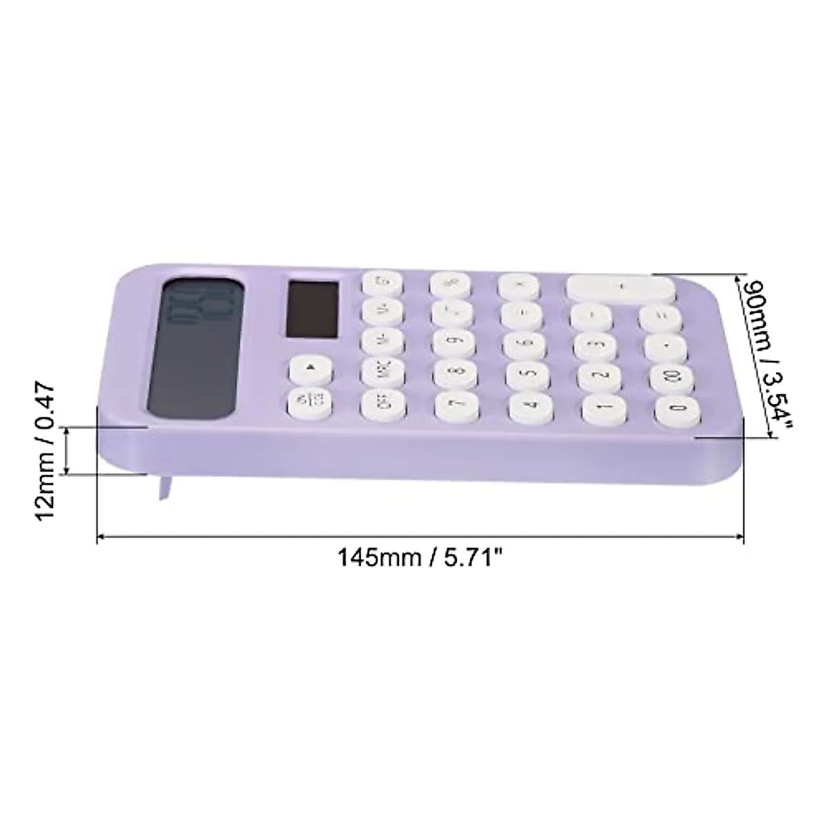 PATIKIL Cute Basic Calculator, Standard Function Portable Desktop Electronic Calculators Large 12 Digit LCD Display for Home Office, Light Purple