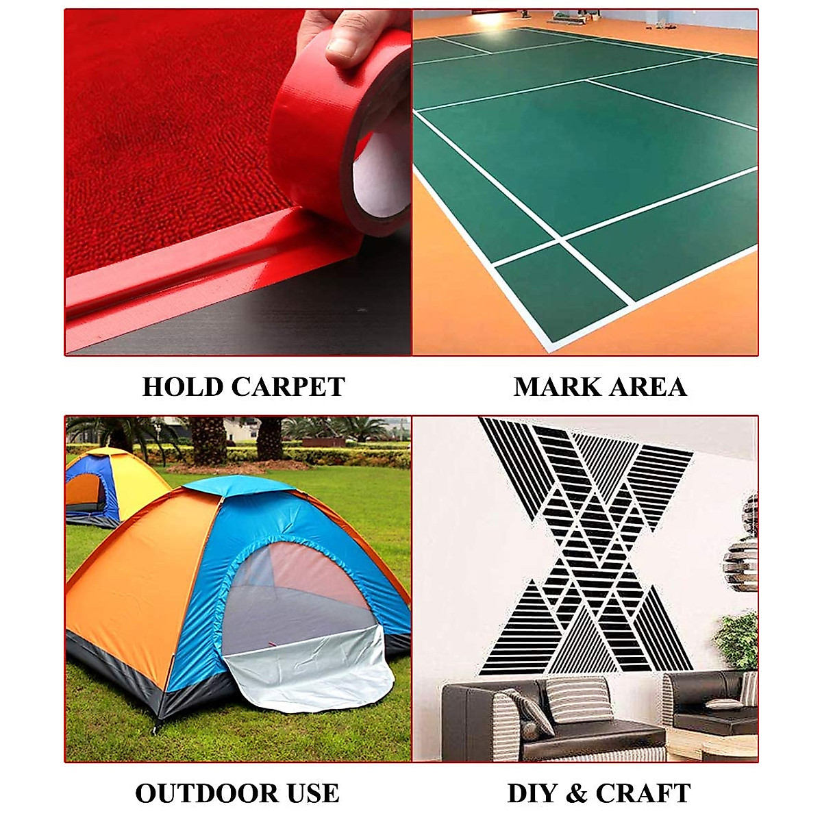 LLPT Duct Tape Premium Grade 2.36 Inches x 108 Feet x 11 Mil Easy Tear Residue Free Strong Adhesive Color Dark Brown (DT254)