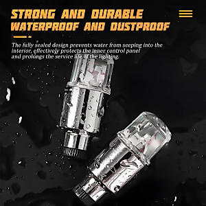 4PCS LED Car Wheel Tire Valve Caps Lights, Neon Spoke Flash Light Bulb for Bike Motorcycle, Waterproof Motion Sensors Led Lamp with 10 Extra Battery, Auto Accessories