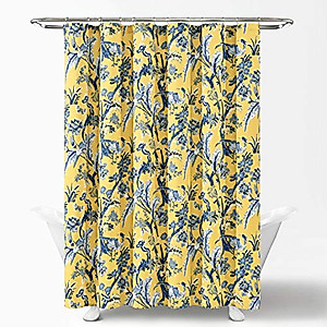 Lush Decor Dolores Shower Curtain, 72" x 72", Yellow