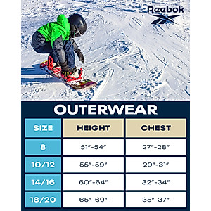 Reebok Boys' Winter Jacket - Heavyweight Quilted Puffer Parka Coat - Insulated Ski Jacket for Boys (8-20), Size 10/12, Black