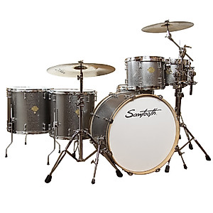 Sawtooth Command Series 6-Piece Shell Pack with 24" Bass Drum, Silver Sparkle, (ST-COM-6PC-24-SSPK)