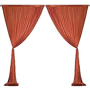 SweetEasy 2packs 5ft*10ft Caramel Wedding Backdrop Draping Curtains for Baby Shower Birthday Festival Reception Photography Background Decor Celebration Graduation Ceremony Stage Decoration