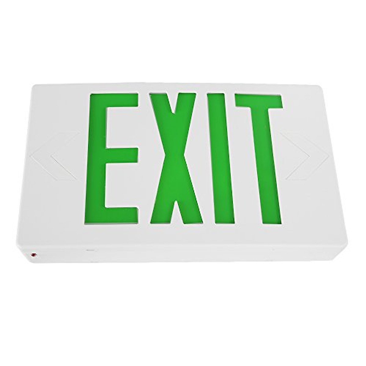 eTopLighting LED Exit Sign, Emergency Light, Green Lettering in White Body, Battery Back Up, Extra Face Plate Double Face, Ceiling/Wall Mount, AGG2163