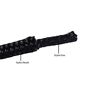 1/2"*20ft Kinetic Recovery Rope,1/2" Energy Rope, Kinetic Rope,Double Braided Nylon Rope (Black)