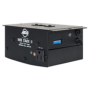 American DJ DMX controllable heavy duty mirror ball motor 20 inch mirror ball max also has on off switchable outlet for pinspots