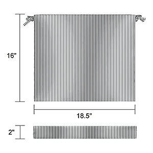LVTXIII Outdoor Seat Cushions Seasonal Replacement Chair Cushions, Square Patio Chair Pads with Ties for Dining Chairs and Garden Furniture,18.5"x16"x2", 4 Pack, Strip Grey