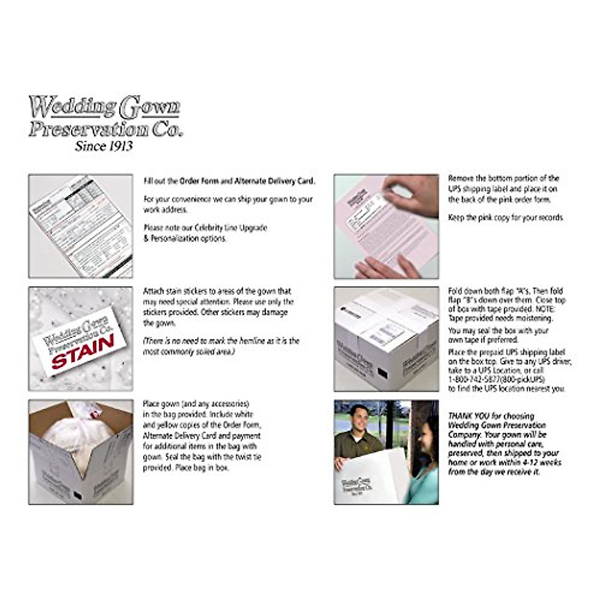 Wedding Gown Preservation Kit - Celebrity Deluxe Box Dress Cleaning- Personalized With Names, Date