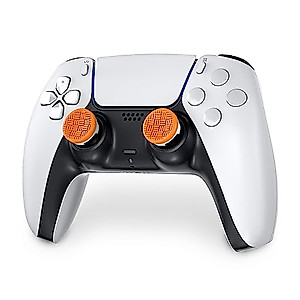 KontrolFreek Omni for Playstation 5 (PS5) and Playstation 4 (PS4) | Performance Thumbsticks | 2 Low-Rise Concave | Orange/White