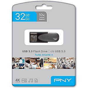 Generic PNY 32GB USB 3.0 Flash Drive Turbo Attaché 4 (Bulk 5 Pack) Works with Computer (P-FD32GTBAT4-GE) Bundle with (2) Everything But Stromboli Lanyards