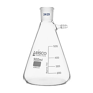 EISCO Buchner Filtering Flask, 500ml - Socket Size 24/29 - Interchangeable Joint - Side Arm - Borosilicate Glass