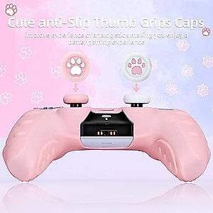 BRHE Cute Cat Claw PS5 Controller Skin - Non-Slip Silicone Protective Cover for Playstation 5 Wireless Controller with 2 Thumb Grip Caps,1 cat Sticker,4 Remote Sensing Coils