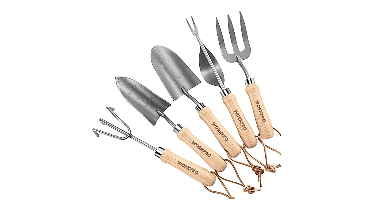 WORKPRO Garden Tool Set - Heavy Duty 5-Piece Gardening Kit for ...