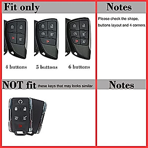 Silicone 6 buttons Key Fob Cover for 2021 2022 Chevrolet Suburban Tahoe GMC Sierra Yukon