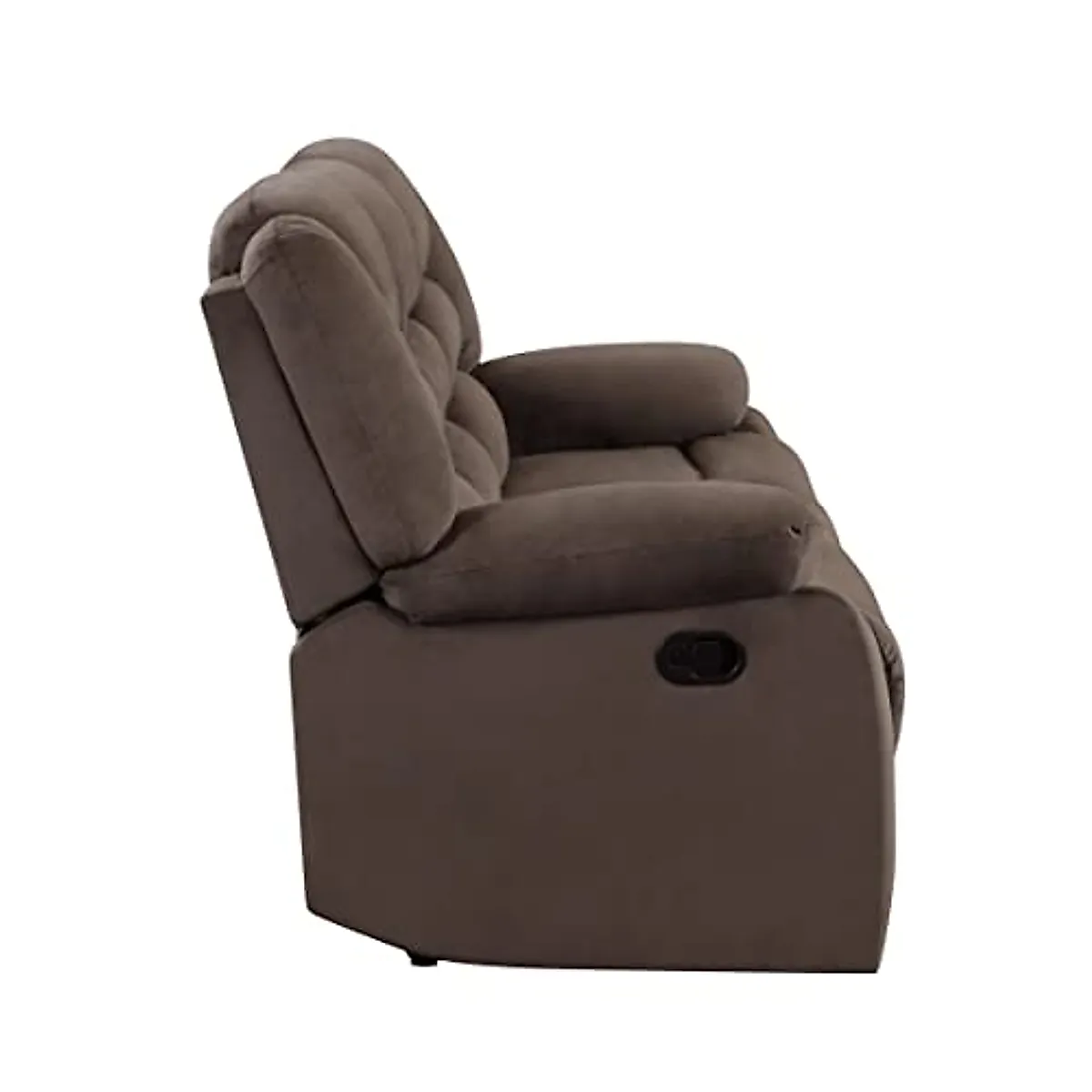Blackjack Furniture Winthrop 60" Modern Manual Reclining Loveseat, Soft Microfiber Upholstery, Extra Padded Back, Lumbar Support & Smooth Reclining Mechanism, Space-Saving Recliner, Loveseat, Brown
