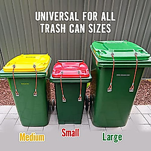 2 Piece Trash Can Lid Locks | Keep Garbage Can Secure & Animal Proof | Heavy Duty Unbreakable Steel Construction | Universal Fit for Outdoor Waste Bins