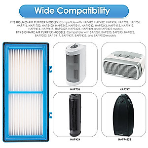 (15 Pack) AER1 Filter 5 HEPA Filters + 10 Carbon Booster Filters Compatible With Holmes AER1 Type Total Air Filter, HAPF30AT And HAP242-NUC, Replacement HEPA Filter Kit