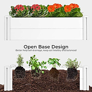 Arlopu 45.3'' X 22.4'' X 13'' Raised Garden Bed, Outdoor Vinyl Plant Box, PVC Above Ground Planter Kit, HDPE Raised Bed, Easy DIY Assembly, for Vegetables, Flowers, Herbs, Fruits, Succulents, White