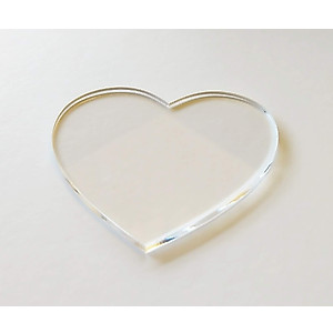 Clear Blank Heart Acrylic Place Card for Weddings,Guest Names Escort Cards,PMMA Tile Place Cards,Dining Seating Chart Place Cards for Birthday Parties, Table Place Cards (3")