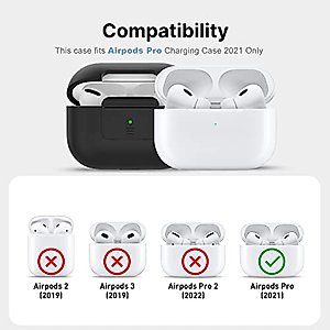 FUNLINK for Airpod Pro Case Cover, [Upgrade Secure Lock] AirPods Pro 1st Generation Case Shockproof Silicone Skin Protective iPod Pro Case with Keychain for Apple Airpods Pro Case 2019
