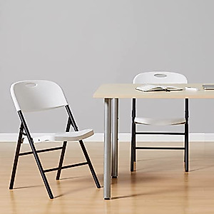 Amazon Basics Folding Plastic Chair, 350-Pound Capacity, White, 2-Pack