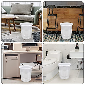 AnnkkyUS 4 Pack 2.5 Gallon Clear Trash Can, Round Plastic Wastebasket