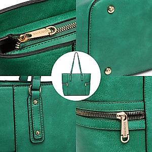 Vansarto Fashion Handbags and Purses for Women Large Work Tote Bag Top Handle Satchel Shoulder Bag 3pcs Hobo Purse Set (Green)