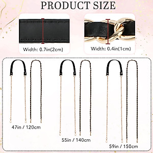 kilofly 2pc Gold Plated Faux Leather Removable Clutch Chain Shoulder Straps Set