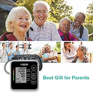CAZON Blood Pressure Monitor Cuff Upper Arm Automatic BP Machine Digital Home Blood Pressure Monitoring Meter 2x100 Memory Hypertension Detector