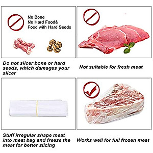 Manual Frozen Meat Slicer Stainless Steel Cutter Machine for Home Kitchen Use Commercial Beef Mutton Roll Cutting Slicers for Hot Pot Lover (Metal Silver)