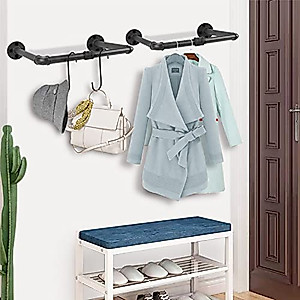 Industrial Clothes Hanging Rod Heavy Duty Garment Rack Bar for Closet Laundry Room Storage