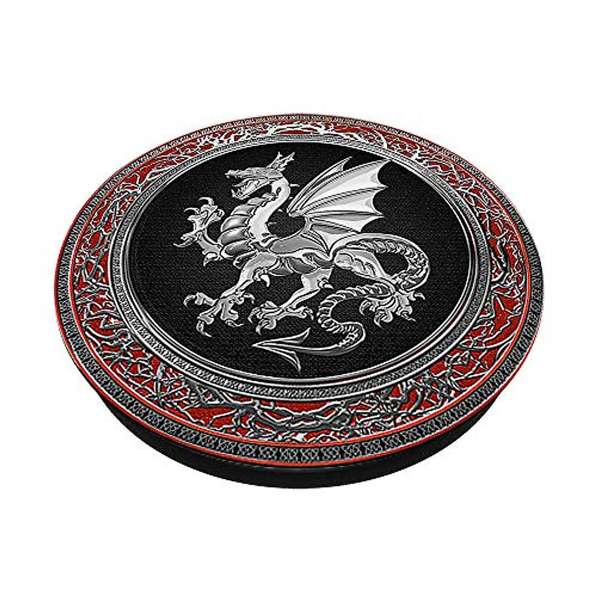 Viking Dragon Silver Chinese Dragons Mythology Fantasy PopSockets PopGrip: Swappable Grip for Phones & Tablets