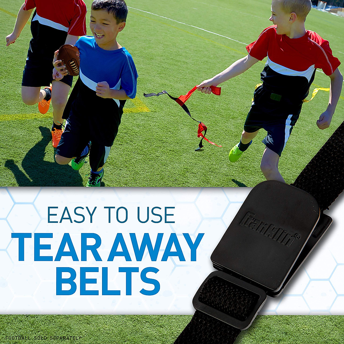 Franklin Sports Flag Football Set - 8 Player Flag Football Belts for Adult + Youth - Adjustable Belts + Field Marker Included - 4 v 4 Set