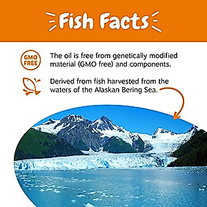 Pure Wild Alaskan Salmon Oil for Dogs & Cats - Supports Joint Function, Immune & Heart Health - Omega 3 Liquid Food Supplement for Pets - All Natural EPA + DHA Fatty Acids for Skin & Coat - 8 FL OZ